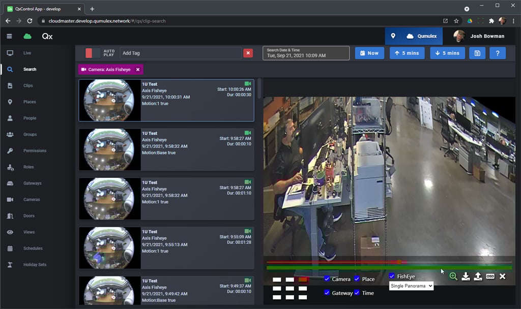 QxControl September 2021 Release: Fisheye Camera Dewarping